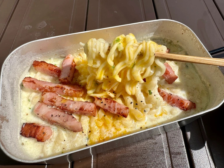 We try an easy, cheesy, Italian-inspired camp meal using instant ...