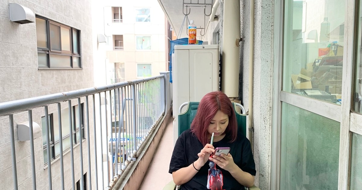 We try a half-drunk bottle of tea that’s been sitting on the balcony ...