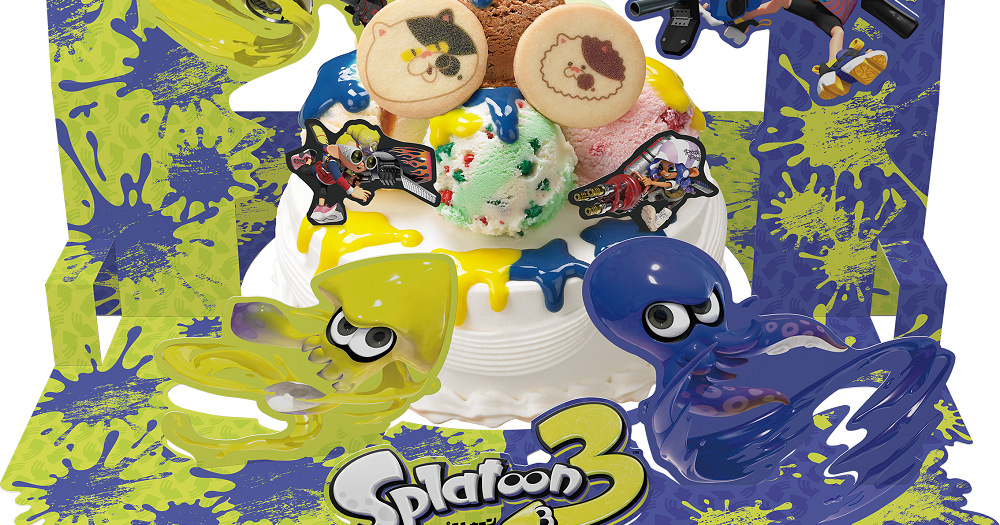Ice cream cakes splattered in ink marks Splatoon’s return to Baskin ...