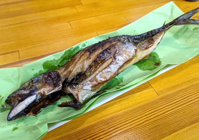 Mr. Sato is in fish heaven after tasting the freshly grilled mackerel ...