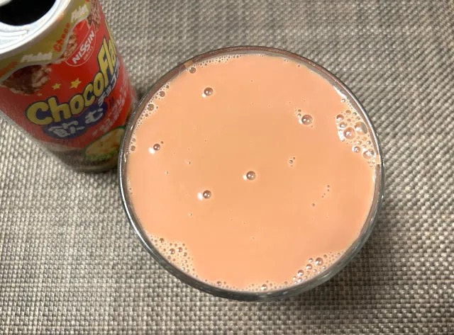 Drinkable Choco Flakes in a can contains…pieces of actual corn ...