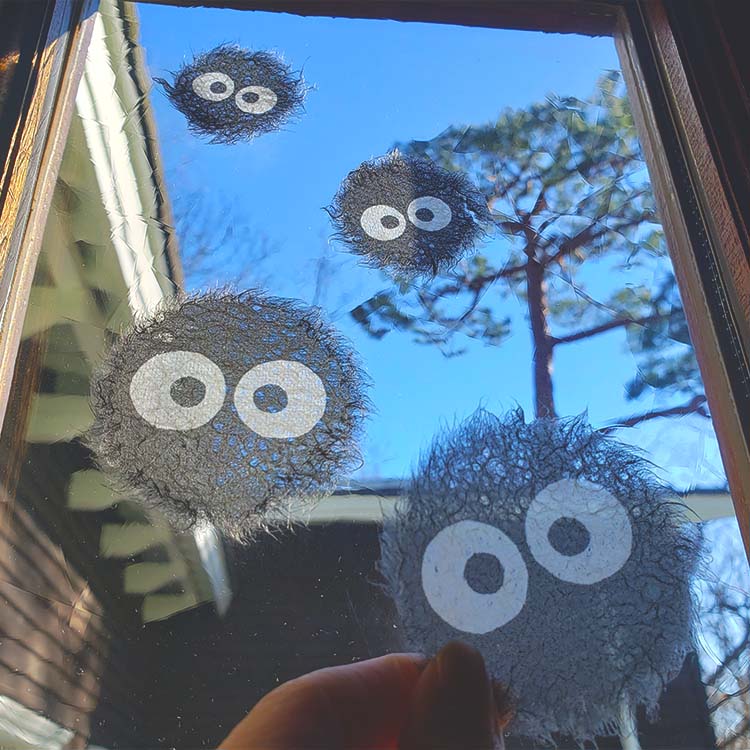 Ghibli Soot Sprite stickers use special Japanese washi paper for sticky ...