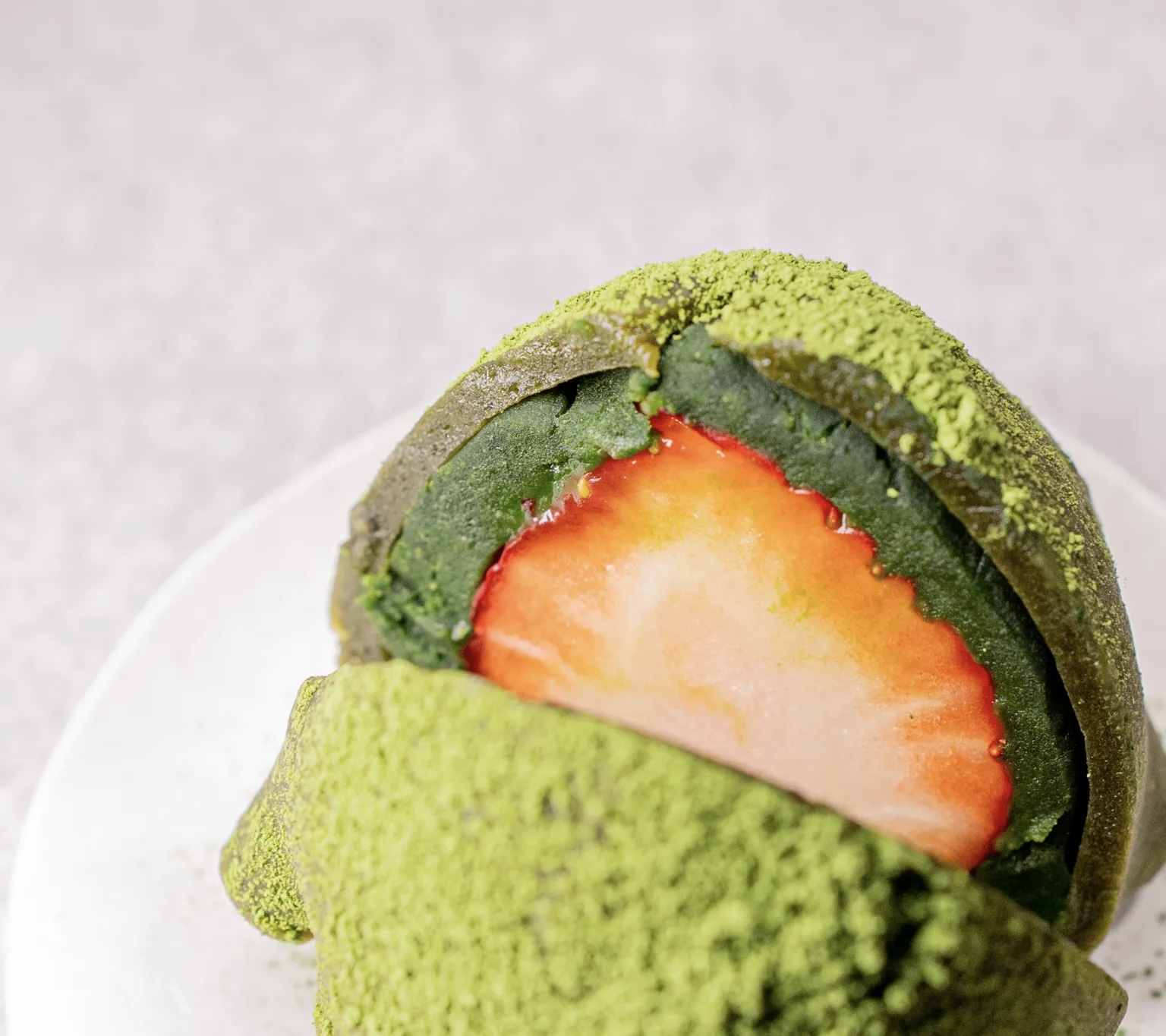 Matcha strawberry daifuku from Hatoya really lets the green tea shine in more ways than one ...