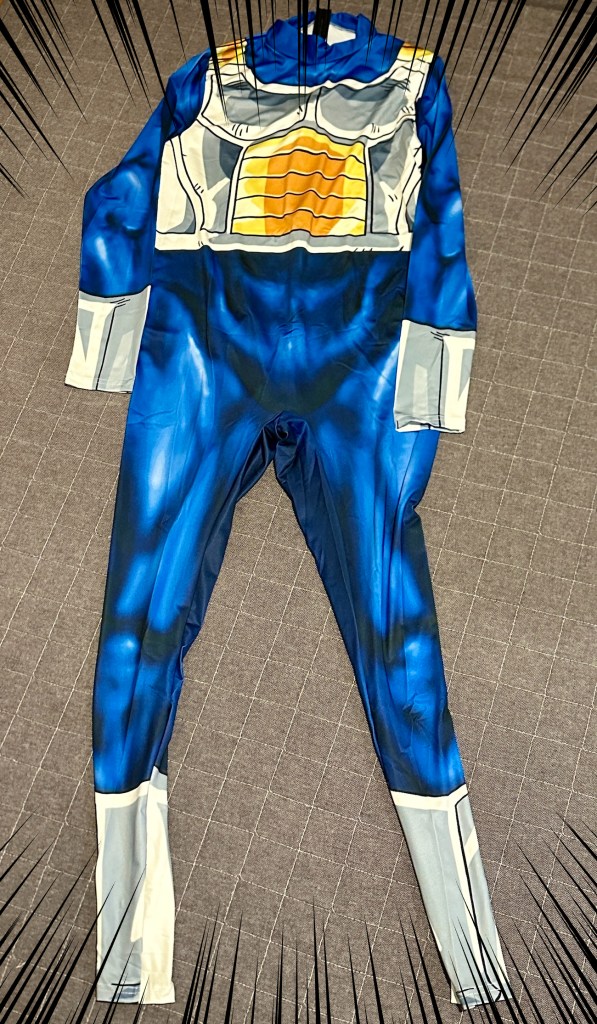 We order an amazing Vegeta battle armor suit and dash down the street ...