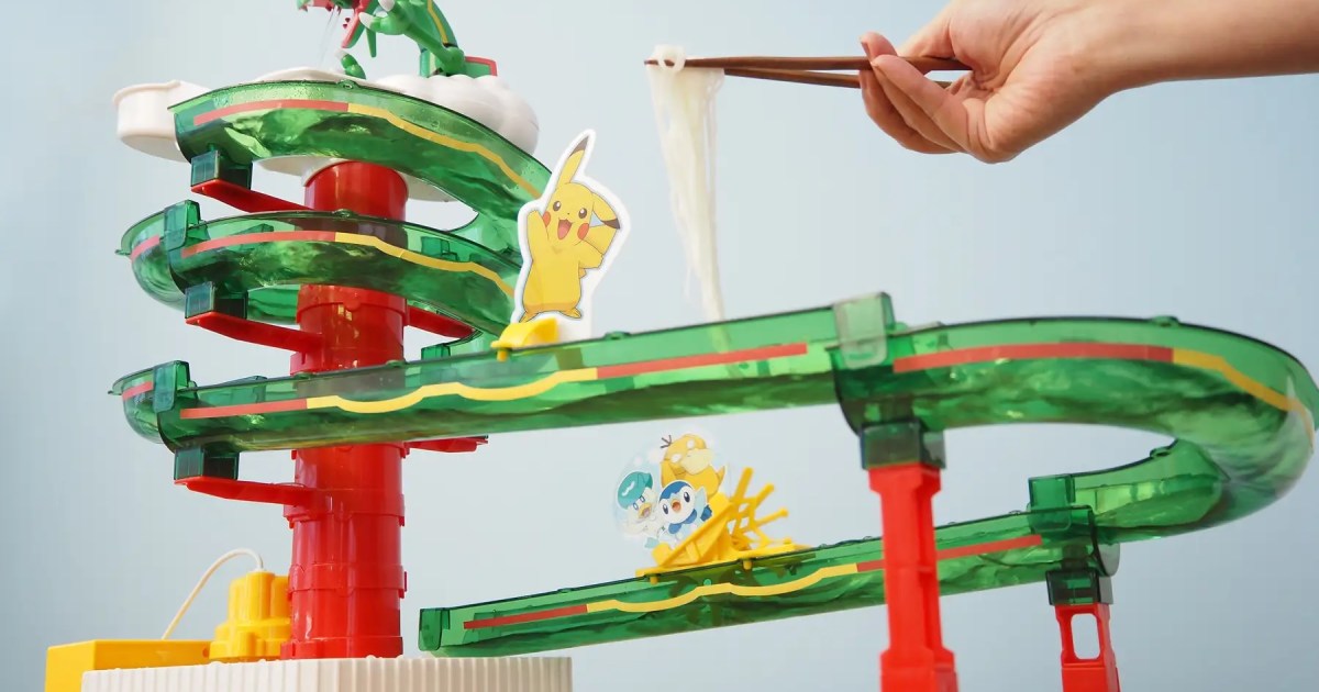 Legendary Pokémon Rayquaza evolves into a nagashi somen noodle delivery ...