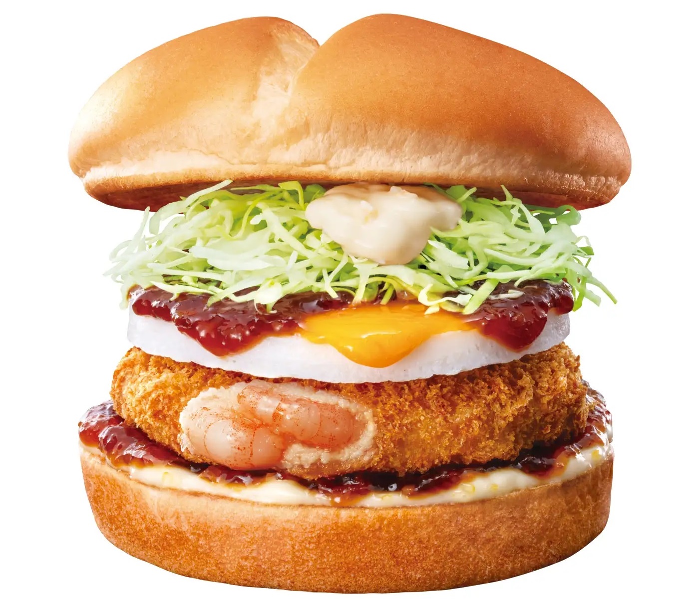 New wafu torori hanjuku tsukimi burgers from Lotteria are an edible ...