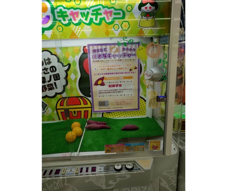 Japanese arcades now have crane games where you can win sweet potatoes ...