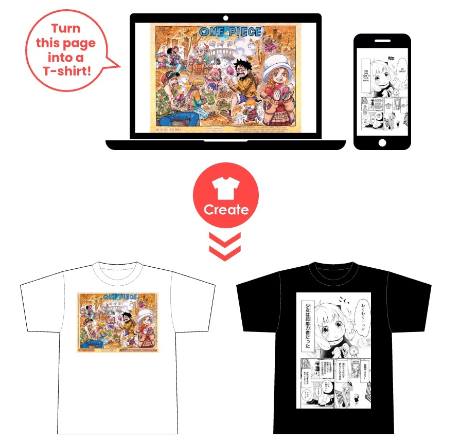 New service lets you turn manga pages into T-shirt designs, over 200 ...