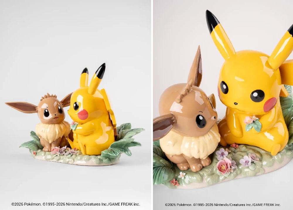 Pikachu and Eevee become handmade Lladró porcelain sculptures to ...